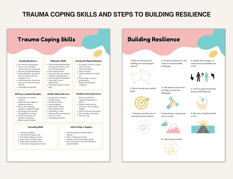 Kid's Trauma Worksheets, Mental Health Worksheets, Kid's Coping Skills ...