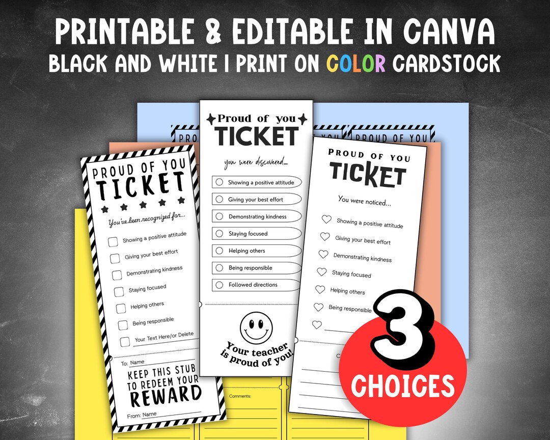 Proud of You Tickets, Positive Behavior Notes, Positive Note, Reward ...