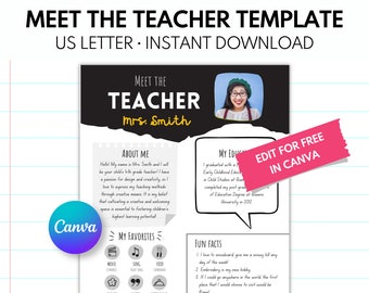 Editable Meet the Teacher Template, Teacher Letter, Canva Template, All ...