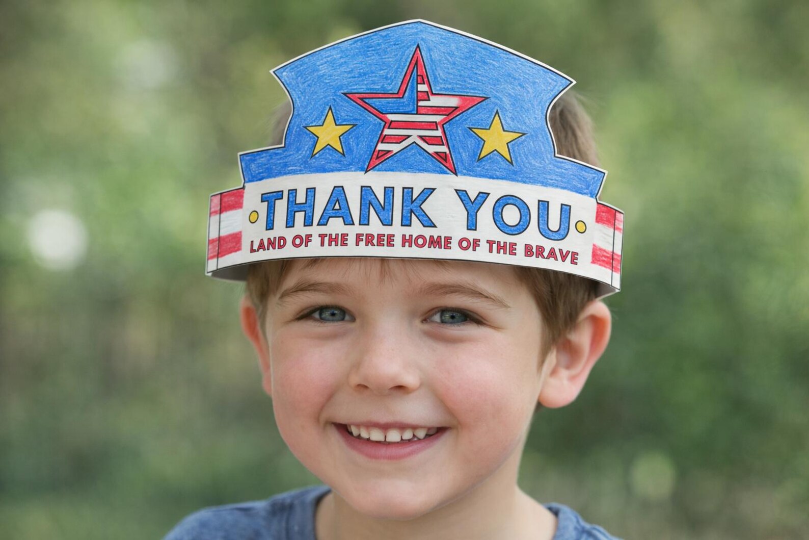 Veterans Day Paper Crown Hat Template, DIY Kids Craft Project for ...