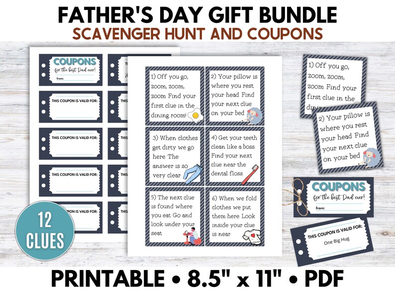 Father's Day Scavenger Hunt Fathers Day Coupon Scavenger - Etsy