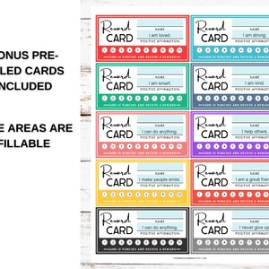 Reward Card, Punch Card Reward System, Kid's Reward Coupons, Reward ...