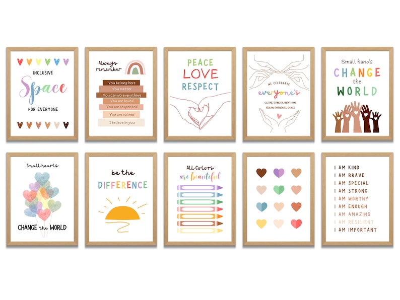 20 Inclusion Posters, Mental Health Therapy Office Decor, Social Work ...