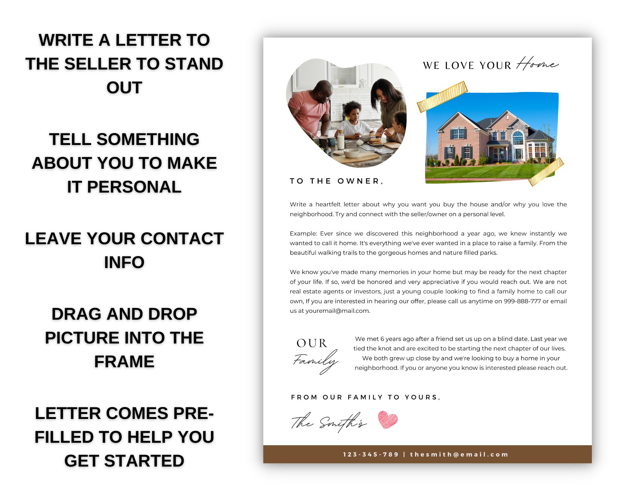 Home Offer Letter Template, Home Buyer Letter Template, Home Buyer Love ...