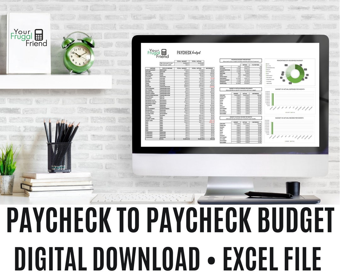 Paycheck to Paycheck Budget Spreadsheet, Zero-based Budget Spreadsheet ...