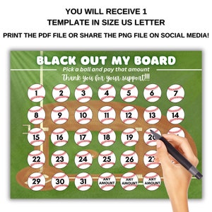Baseball Pick a Date to Donate, Baseball Fundraiser Sheet, Fundraiser ...