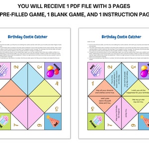 Printable Fortune Teller, Party Games for Kids, Birthday Party Game ...