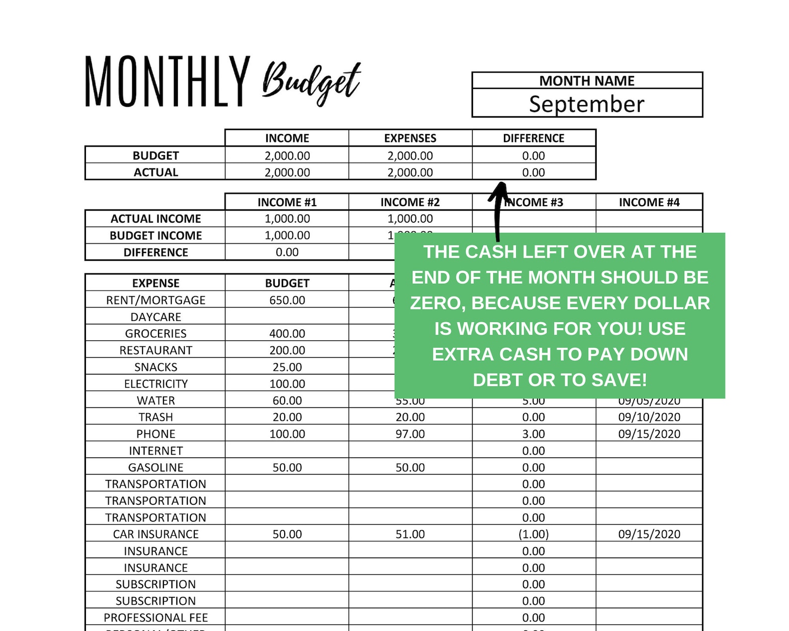 Printable Budget Planner, Monthly Budget Printable, Budget Planner ...