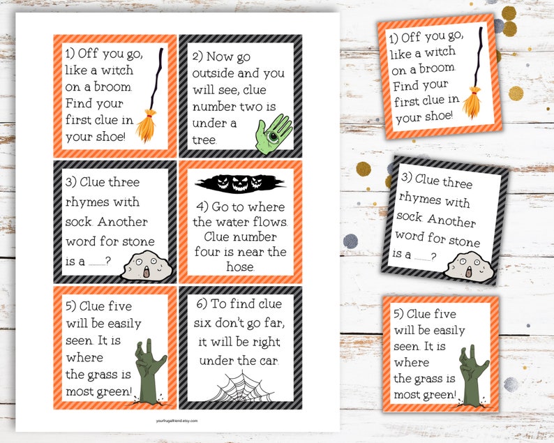 Outdoor Halloween Scavenger Hunt Halloween Game for Kids - Etsy