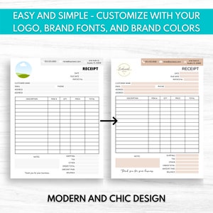 Receipt Template, Receipt of Payment, Custom Receipt- Customize in ...