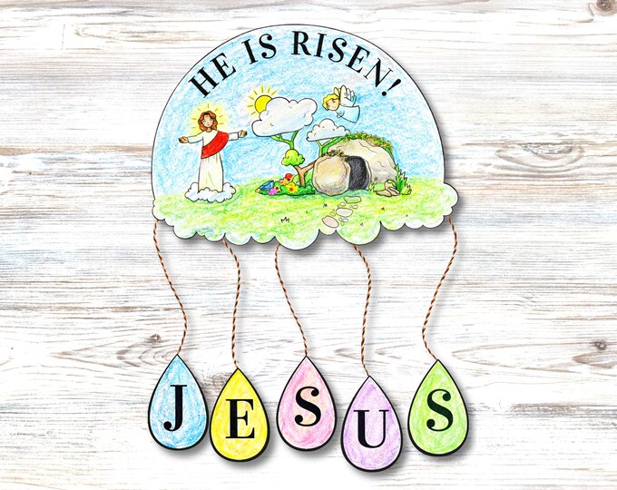 He is Risen Coloring Craft for Kids, Sunday School Craft, Bible Story ...