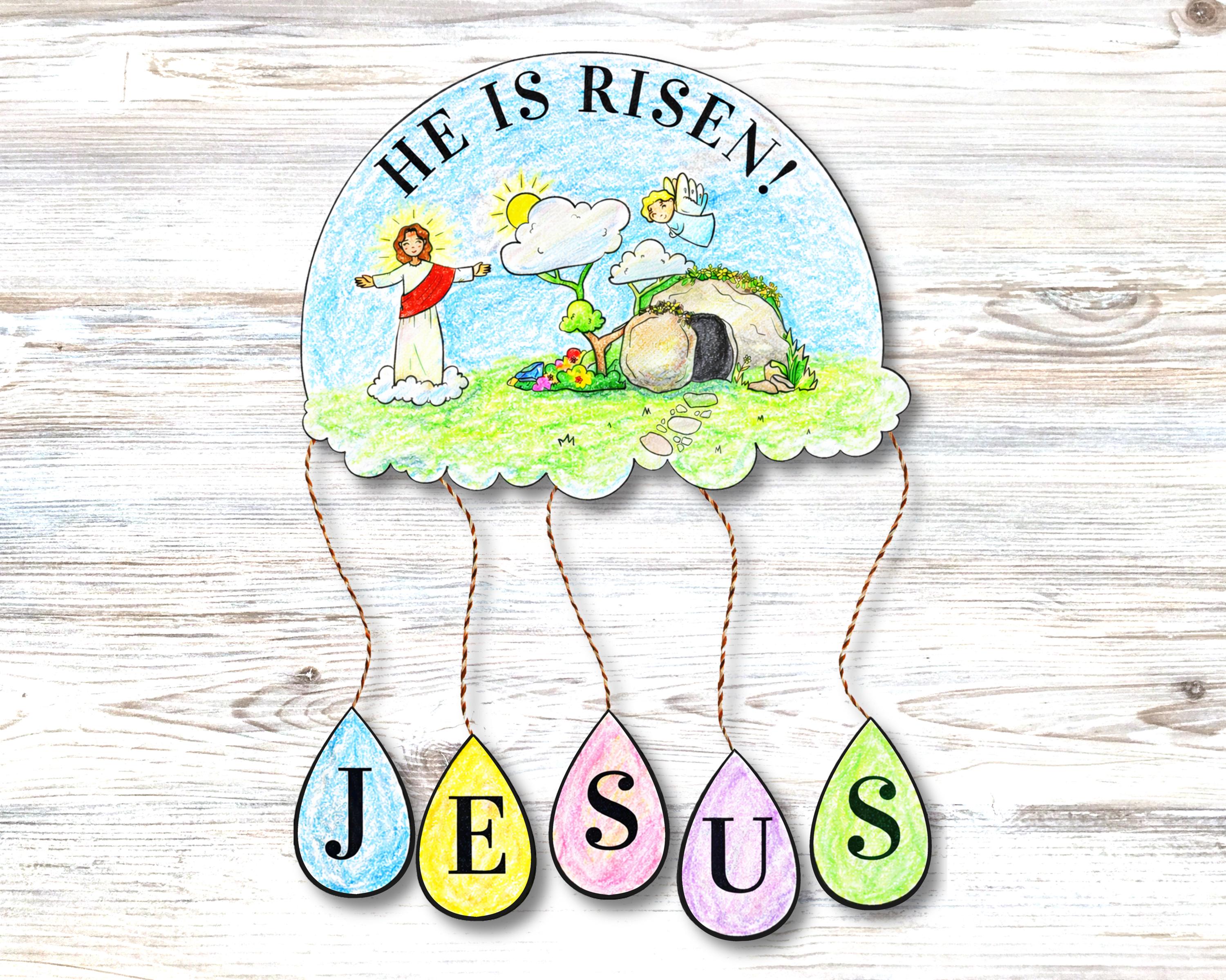 He is Risen Coloring Craft for Kids, Sunday School Craft, Bible Story ...