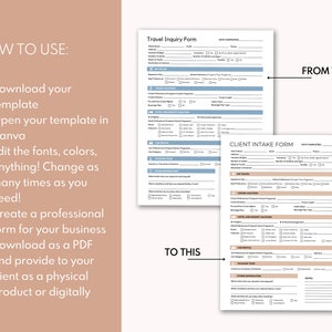 Travel Agent Client Intake Form, Travel Inquiry Form, Client Travel ...