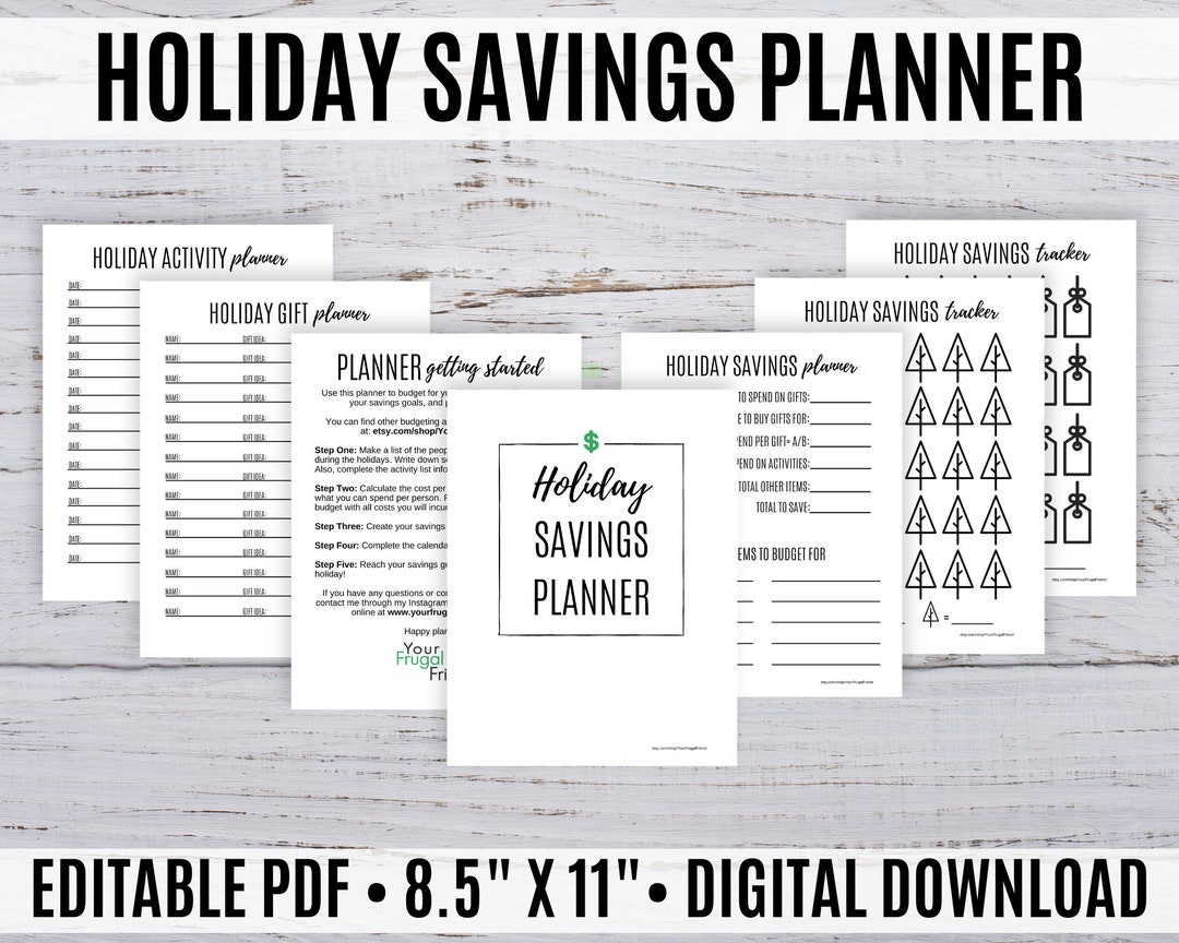 Christmas Planner Printable, Christmas Saving Tracker, Holiday Savings ...