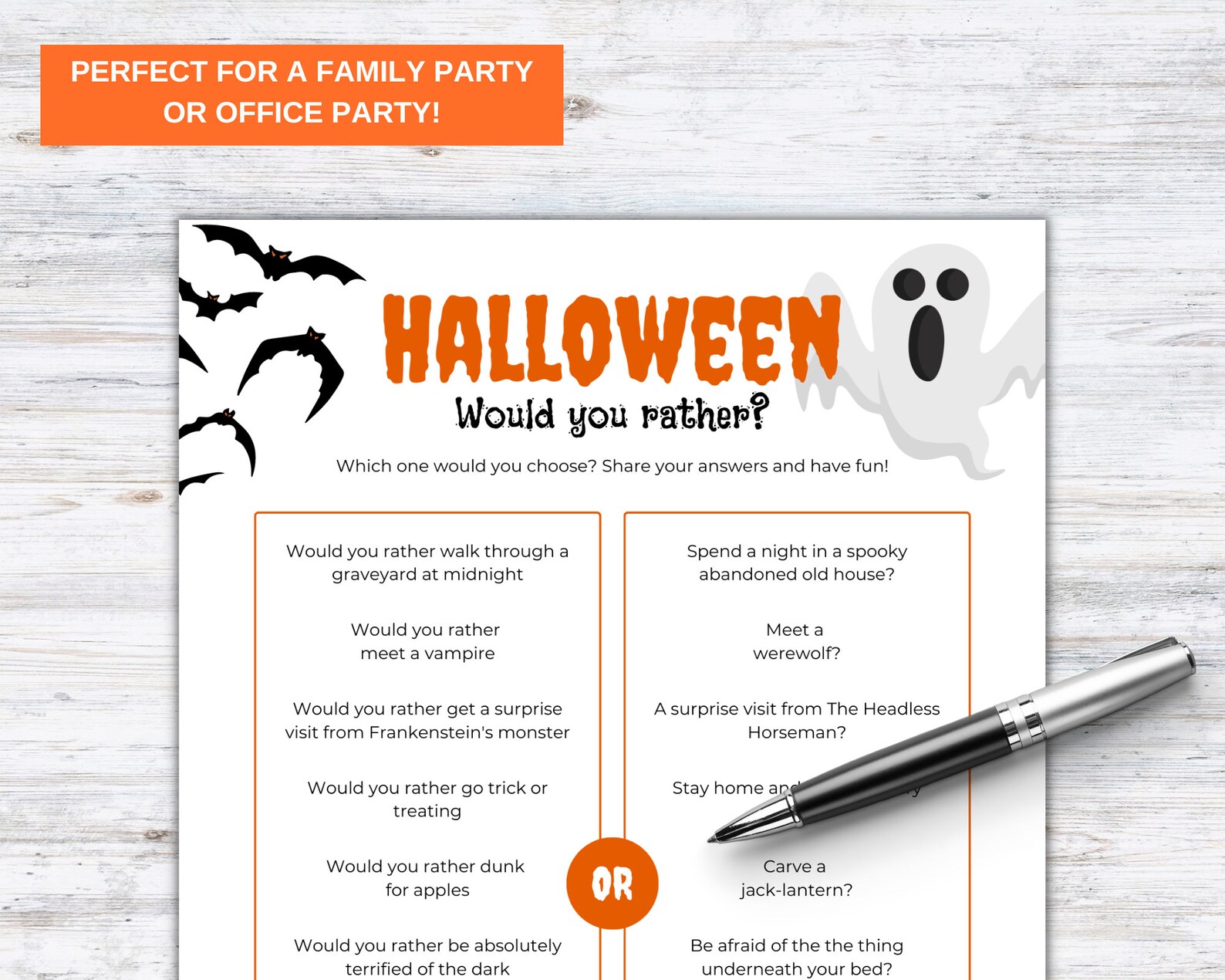 Halloween Would You Rather Halloween Party Game This or - Etsy