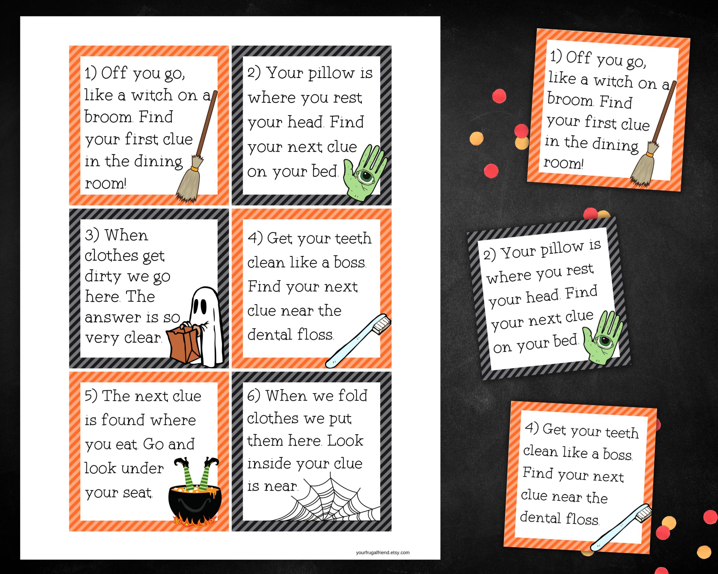 Indoor Halloween Scavenger Hunt, Halloween Game for Kids, Scavenger ...