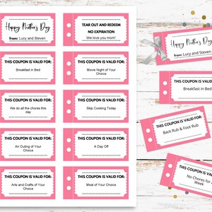 Mother's Day Coupon Book, Personalized Gifts for Mom, Printable Coupon ...
