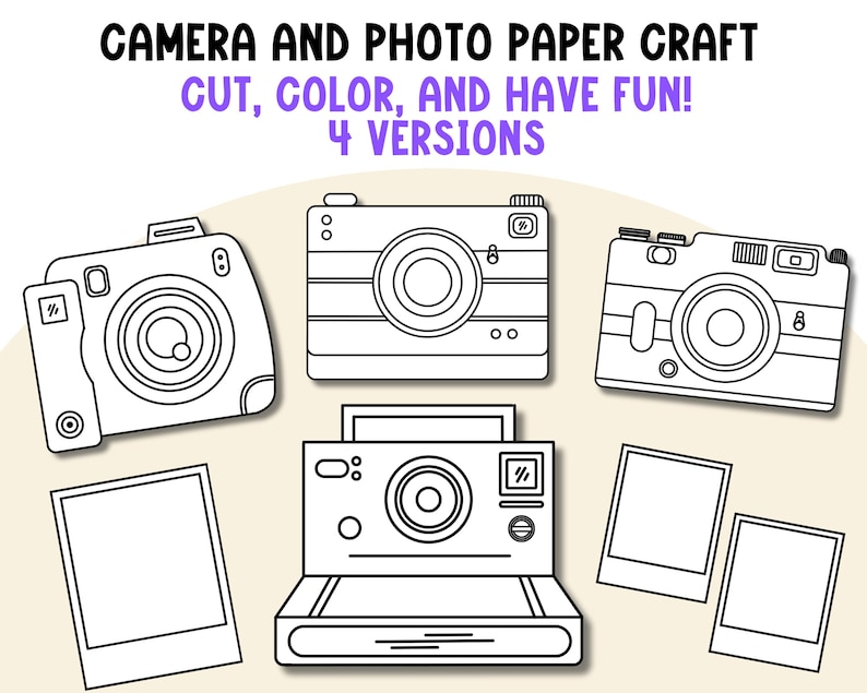 Printable Paper Camera Craft for Kids, All About Me Craft, End-of-year ...