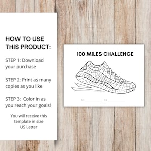 100 Miles Walking/running Challenge Tracker, Printable, Workout Tracker ...