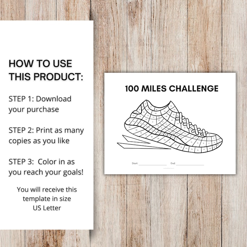 100 Miles Walking/running Challenge Tracker, Printable, Workout Tracker ...