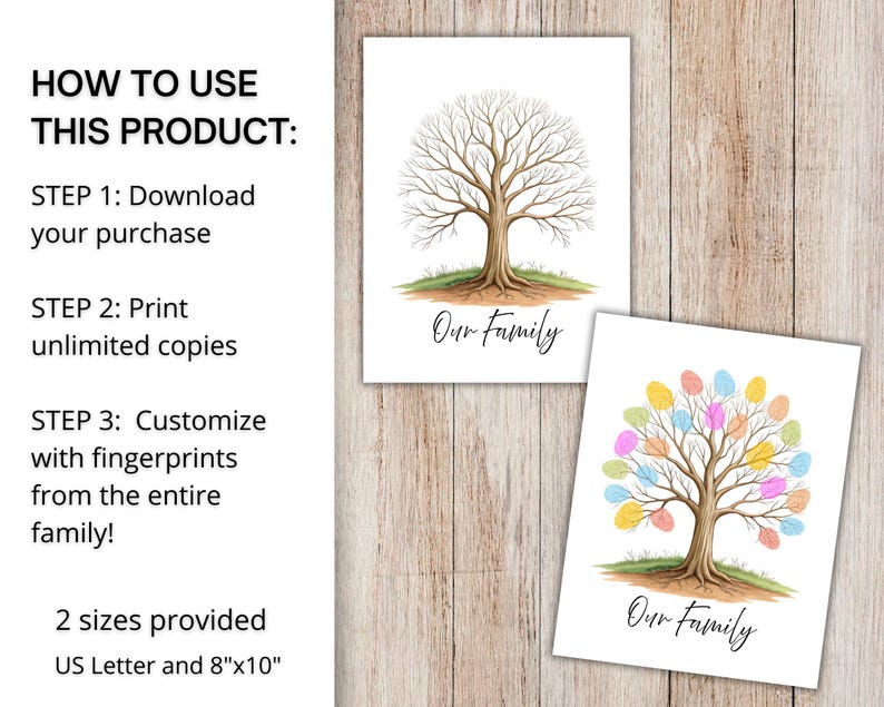 Family Tree Handprint Art, Fingerprint Art Printable, Baby & Toddler ...