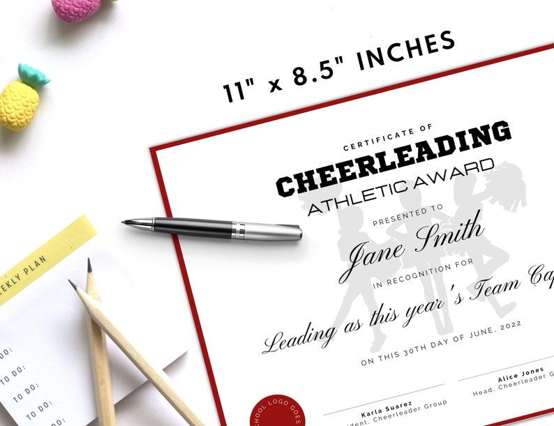 Editable Cheerleading Certificate Cheer Squad Awards - Etsy