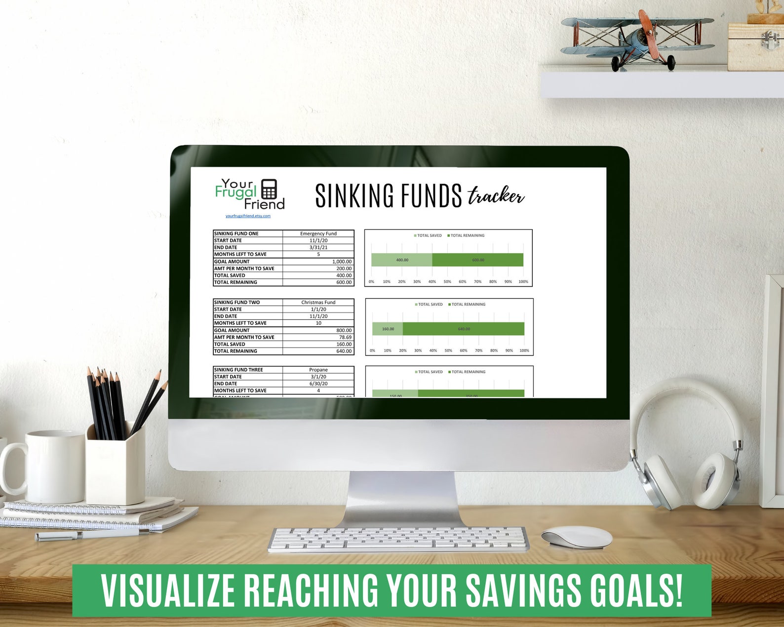 Sinking Funds Tracker Spreadsheet, Sinking Funds Template, Sinking ...