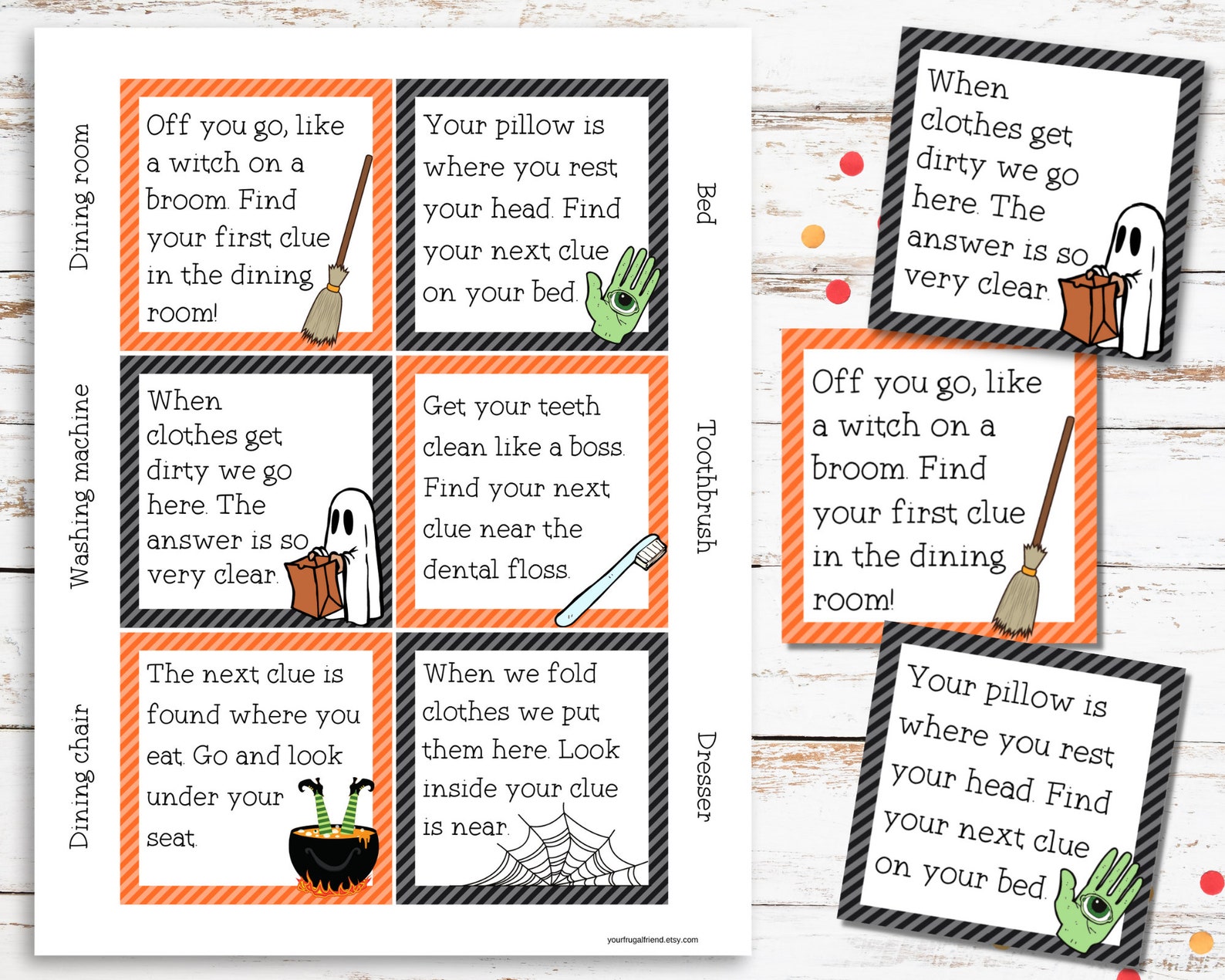 Halloween Scavenger Hunt Halloween Game for Kids Scavenger | Etsy