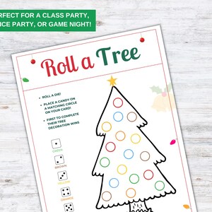 Roll a Christmas Tree Dice Game, Candy Dice Game - Printable PDF - Etsy