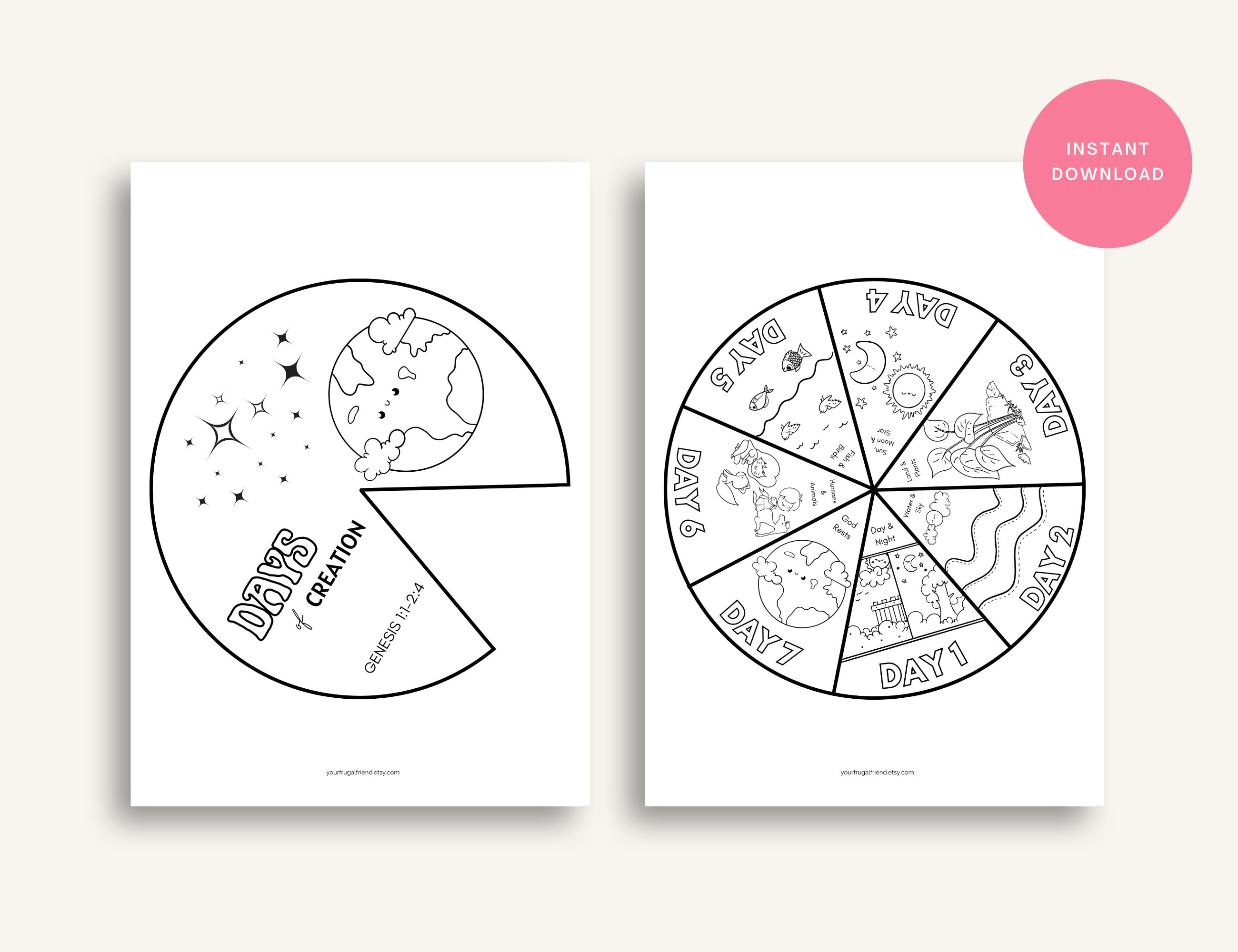 Creation Day 2 Coloring Pages