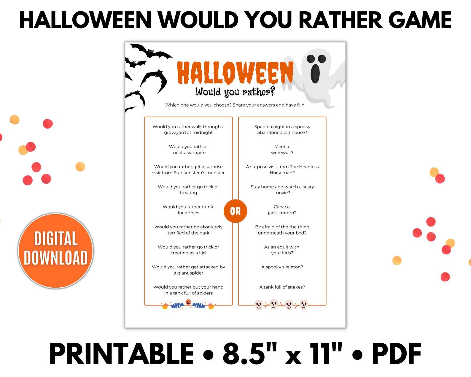 Halloween Would You Rather Halloween Party Game This or - Etsy