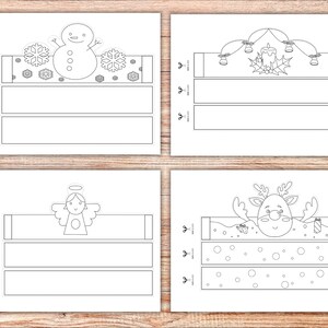 24 Christmas Printable Paper Crown Hat Template, DIY Kids Craft Project ...