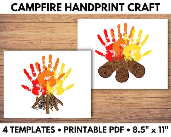 Campfire Hand Print Art Hand Print Craft Kindergarten Craft - Etsy