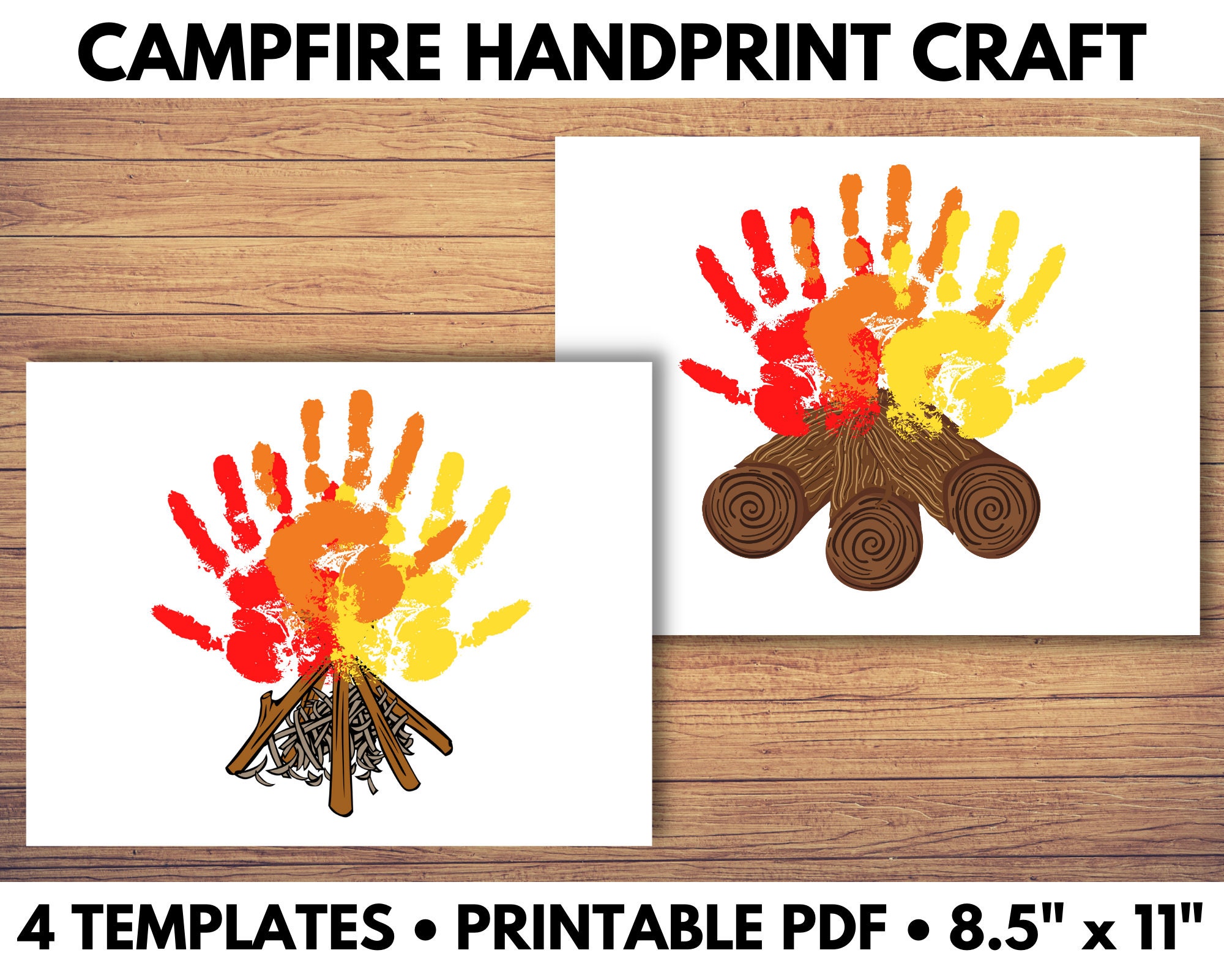 Campfire Hand Print Art Hand Print Craft Kindergarten Craft - Etsy