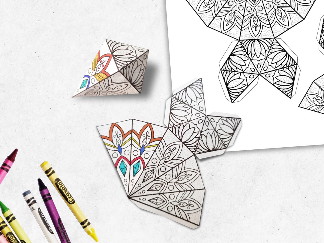 Paper Ornament Craft, Adult Coloring, Holiday Craft - Printable PDF - Etsy