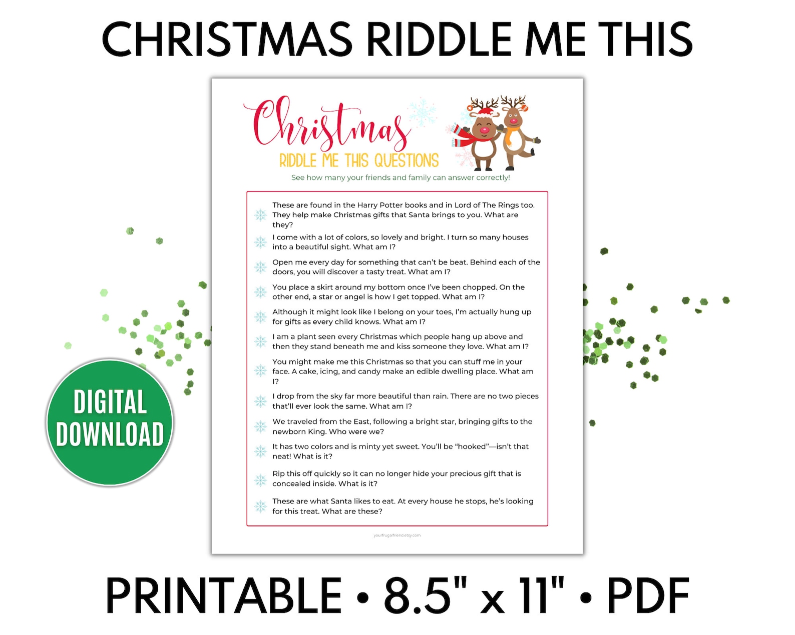 Christmas Riddle Me This, Christmas Trivia Game, Christmas Party Game ...