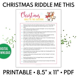 Christmas Riddle Me This, Christmas Trivia Game, Christmas Party Game ...