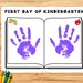 First Day of School Handprint Art, Hand Print Craft, Kindergarten Craft ...