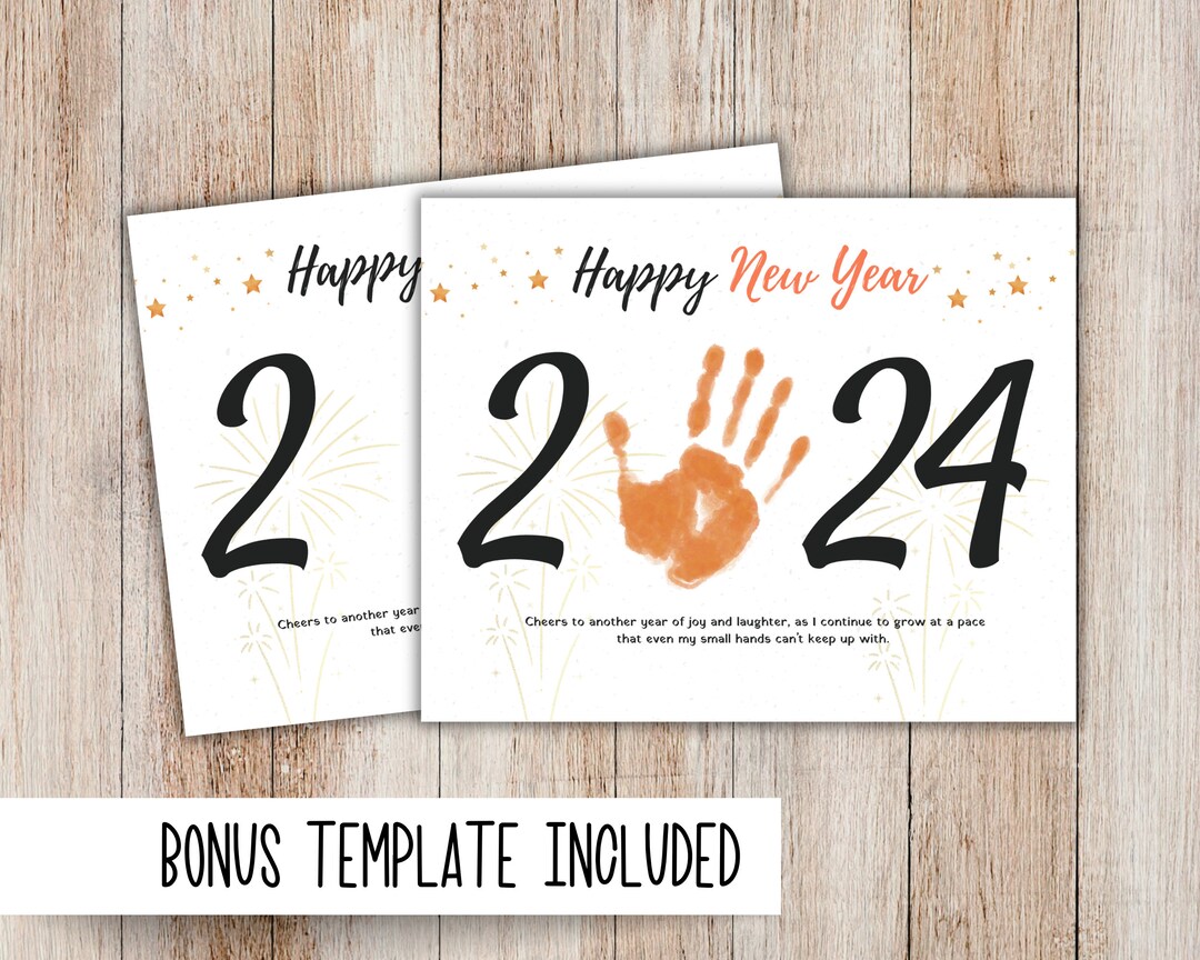 2024 Handprint Art, New Years Day Activity, Handprint Craft Keepsake ...
