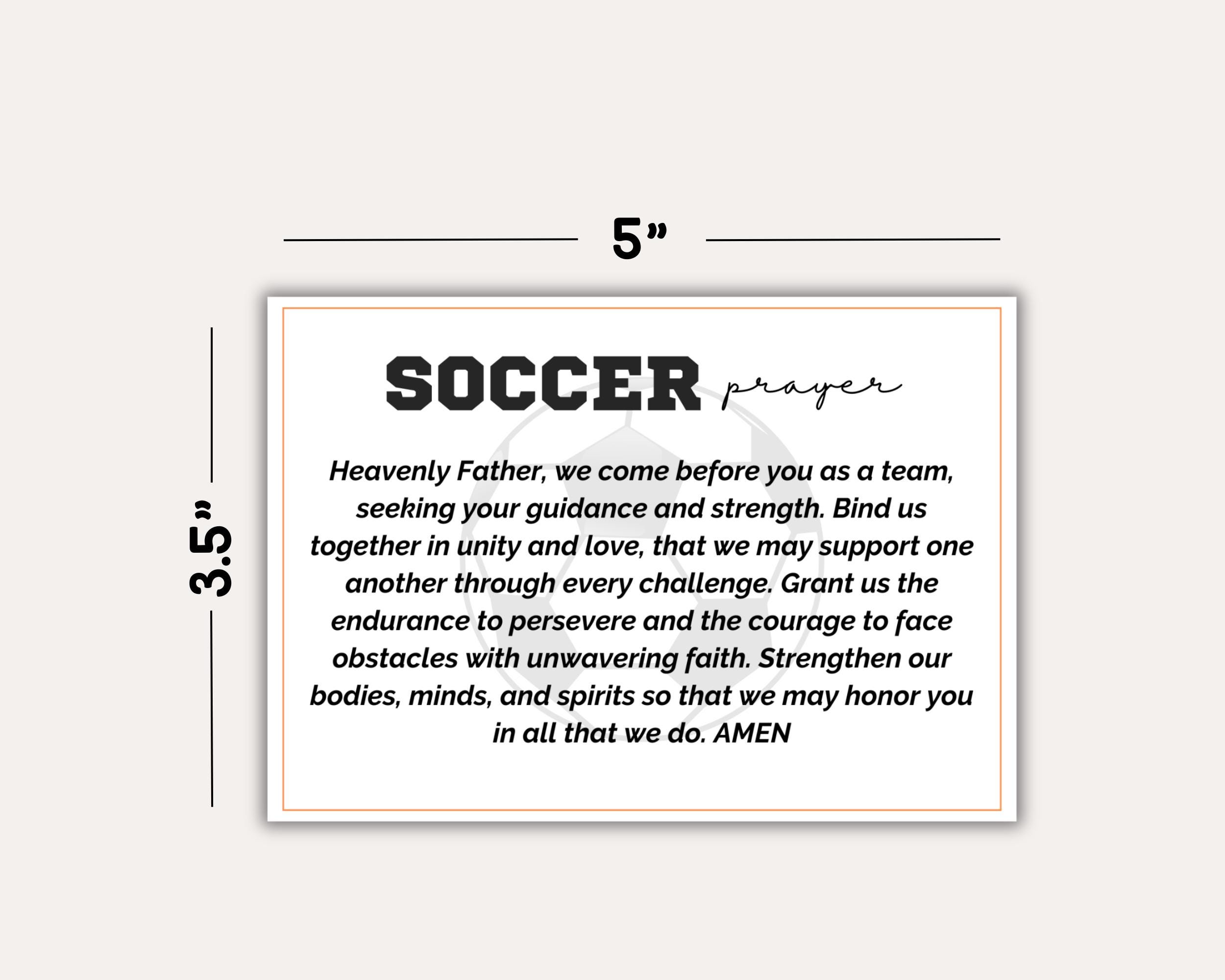 Editable Soccer Prayer Card, Soccer Scripture Cards, Christian Athlete ...