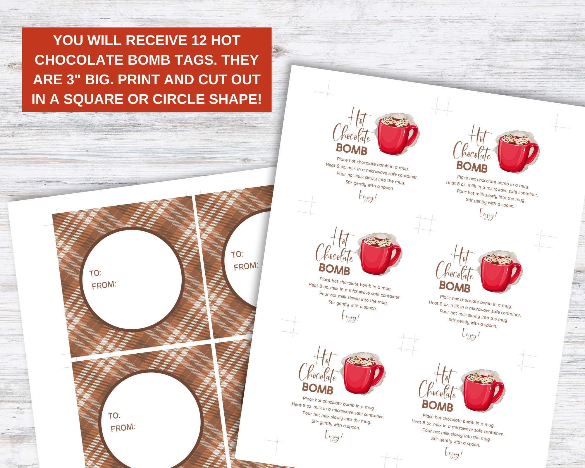 Christmas Hot Chocolate Bomb Tags Chocolate Bomb - Etsy