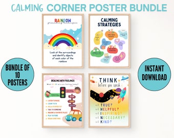 Calm Corner Sign Classroom Decor Mindfulness Printable Wall Art Calming ...