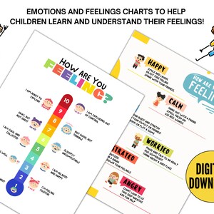 Feelings and Emotions Posters, Feelings Thermometer, Coping Skills ...
