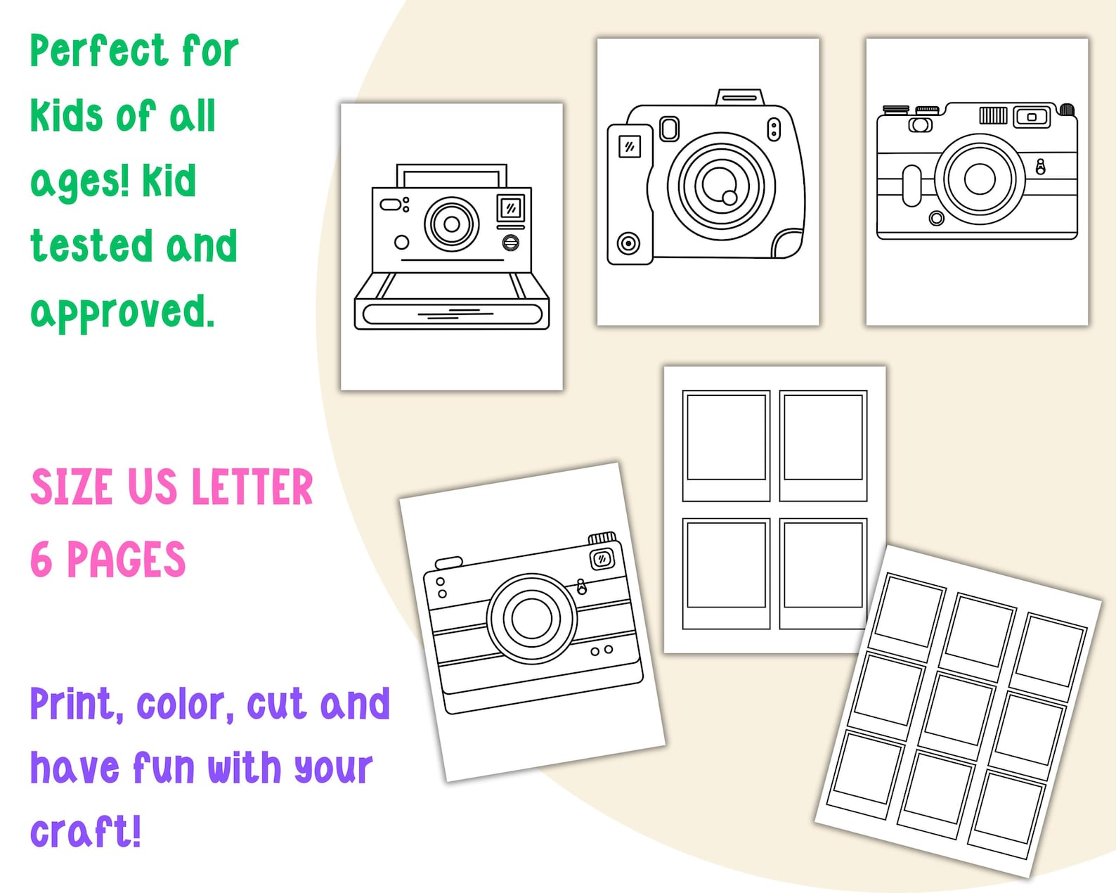 Printable Paper Camera Craft for Kids, All About Me Craft, End-of-year ...