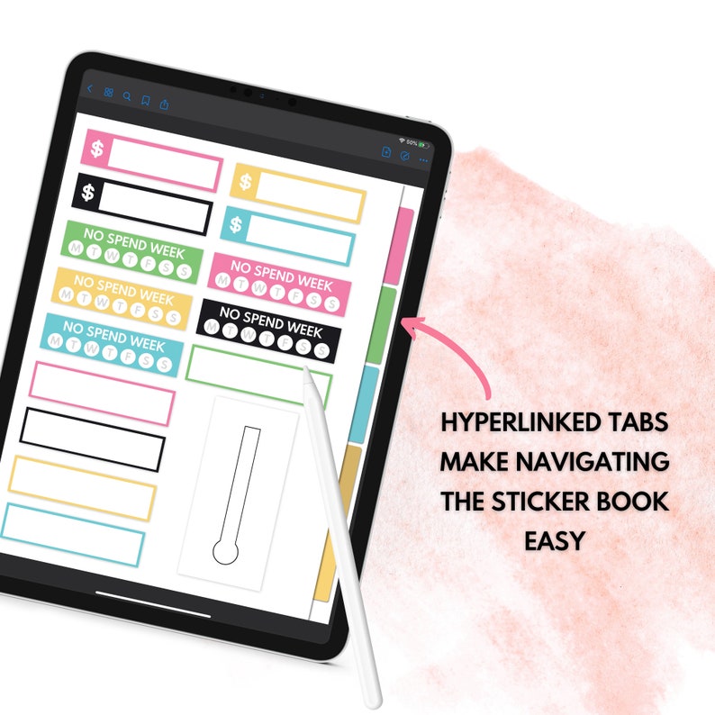 Digital Financial Stickers Digital Sticker Book Goodnotes | Etsy