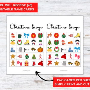 Christmas Printable Bingo Cards Includes Calling Card and Chips ...