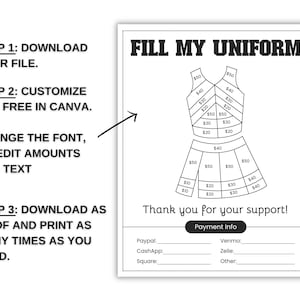 Fill My Uniform, Cheerleading Fundraiser, Fundraiser Form, Cheer Team ...