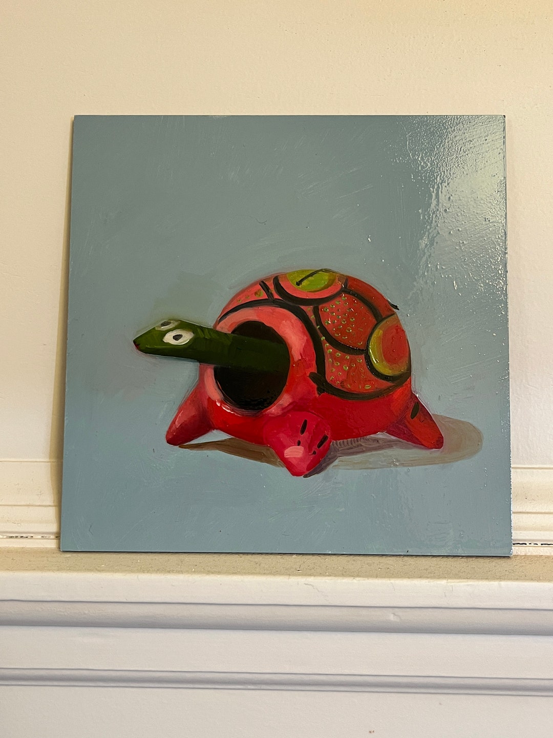 Mexican Turtle Bobble Head Oil Painting - Etsy