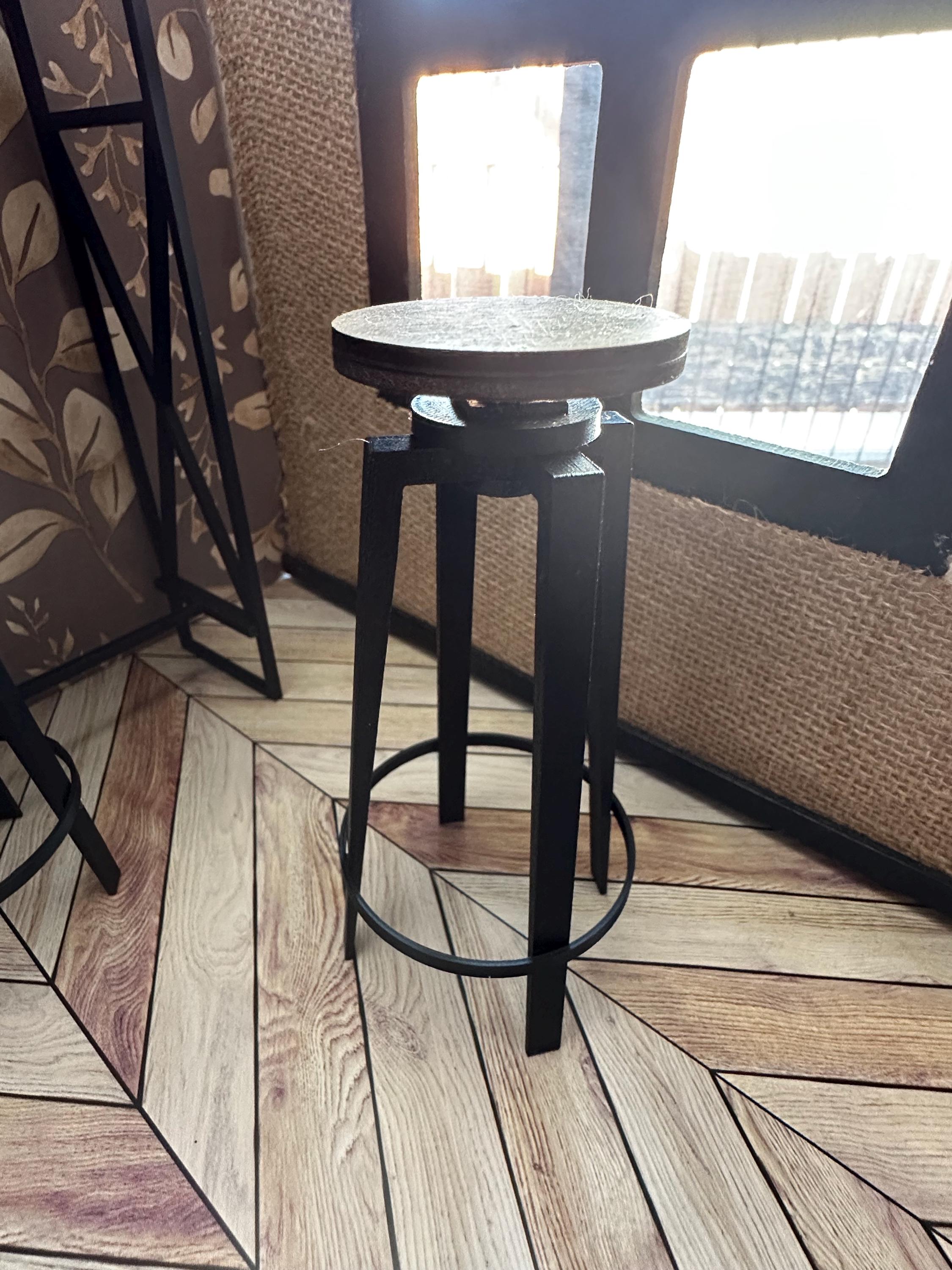 1:6 Scale Modern Bar/cafe Stools And/or Table - Black or White Base ...