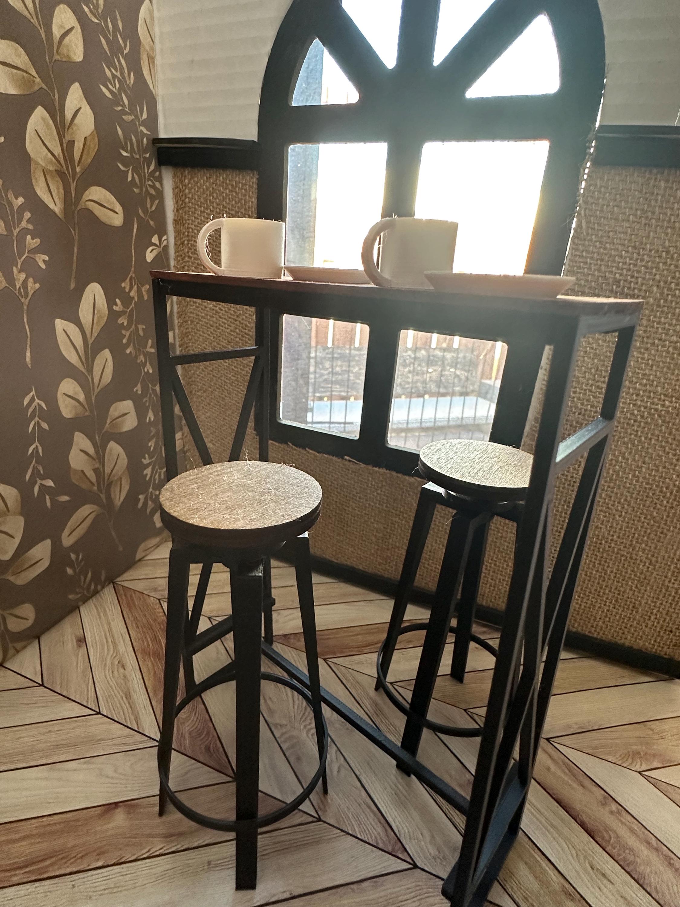 1:6 Scale Modern Bar/cafe Stools And/or Table - Black or White Base ...